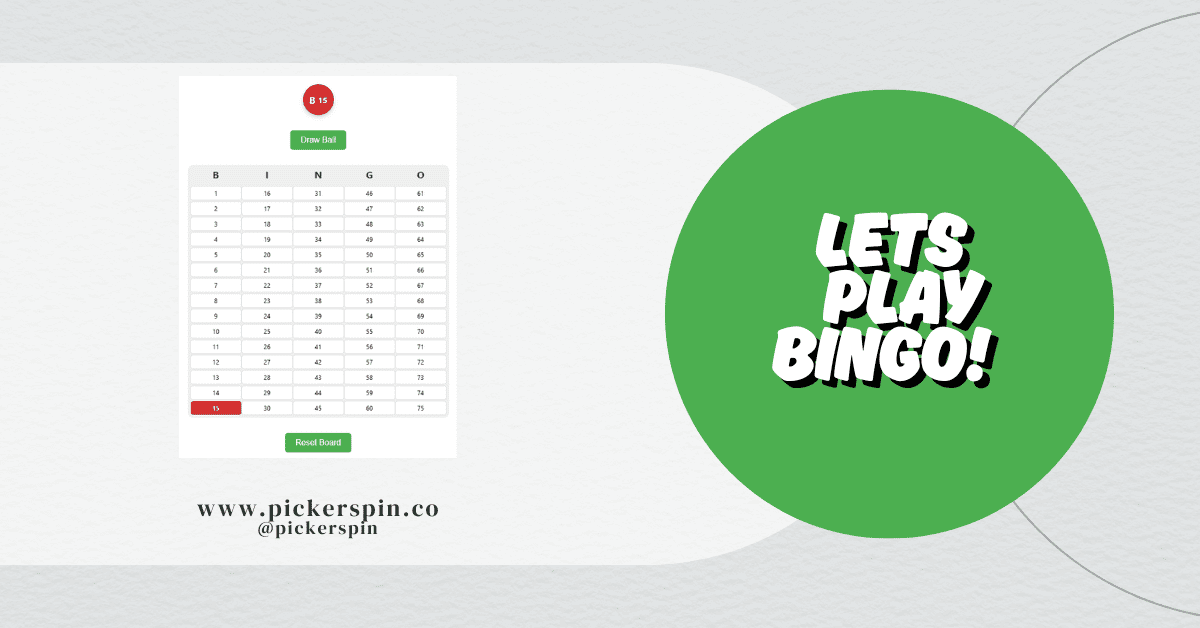 Bingo Number Generator (1–75) – Free Caller | PickerSpin